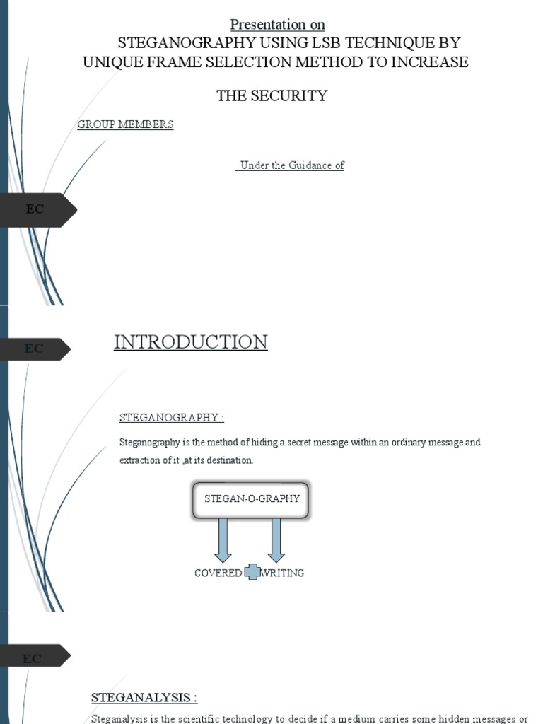 Steganography Using LSB Technique by Unique Frame Selection Method To ...