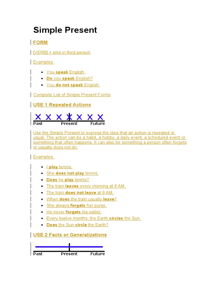 Simple Present Forms | PDF | Grammatical Tense | Verb