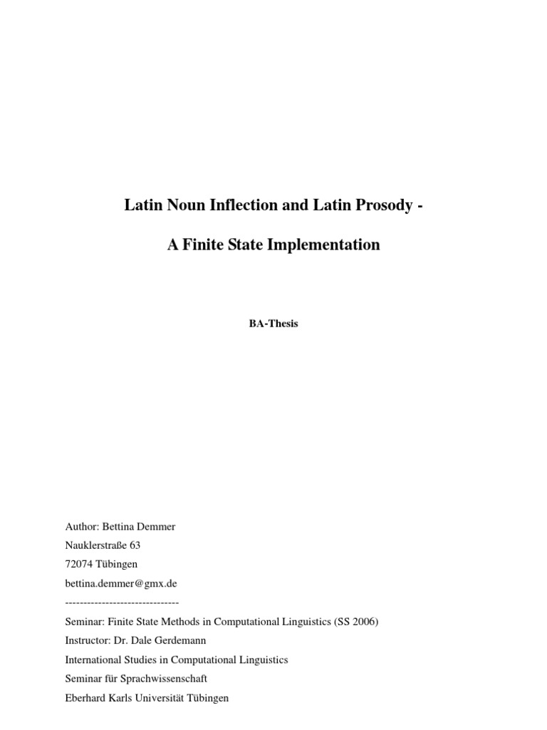 Latin Noun Inflection and Latin Prosody - A Finite State Implementation ...