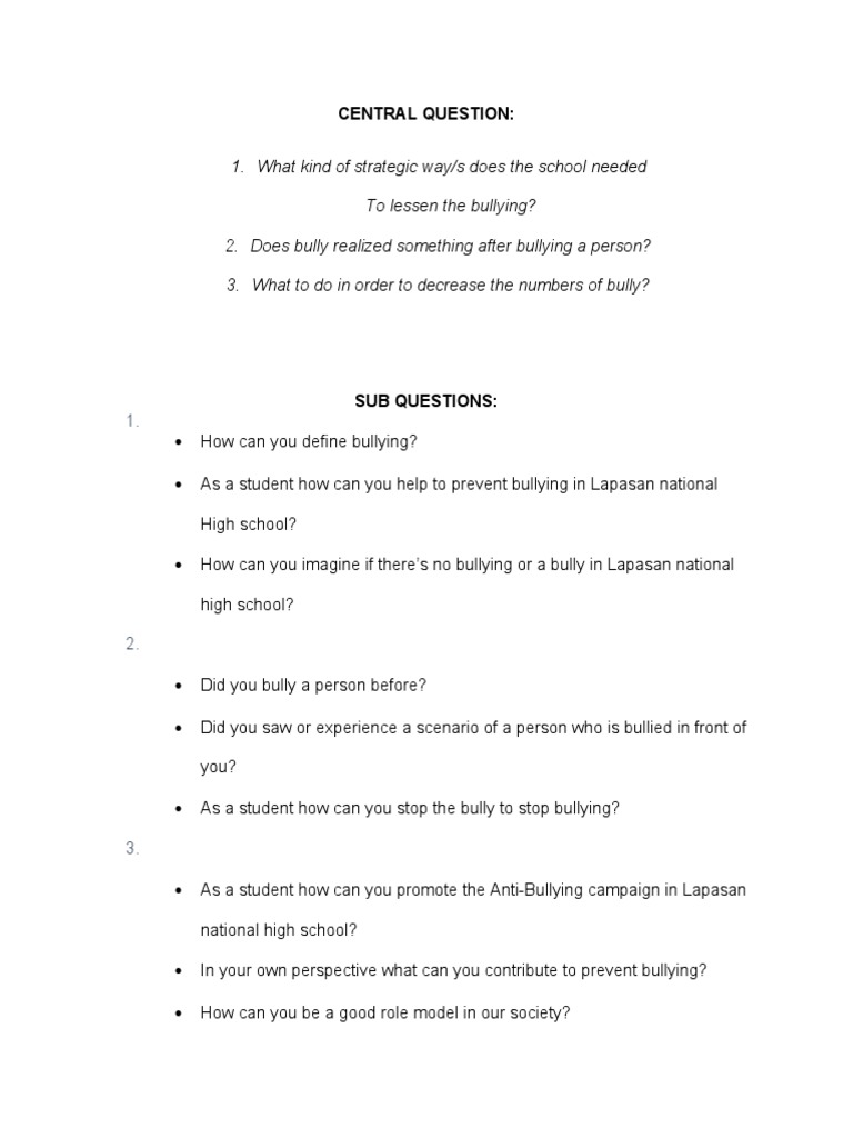 Central Question | PDF