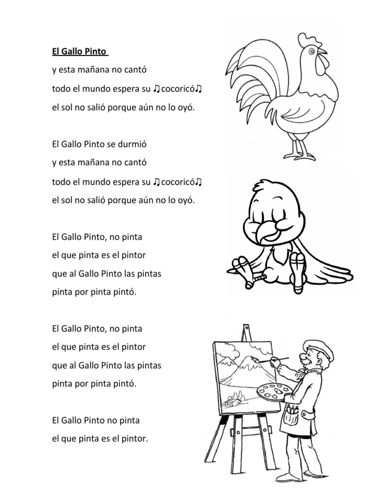 El Gallo Pinto: Letra y Canción | PDF
