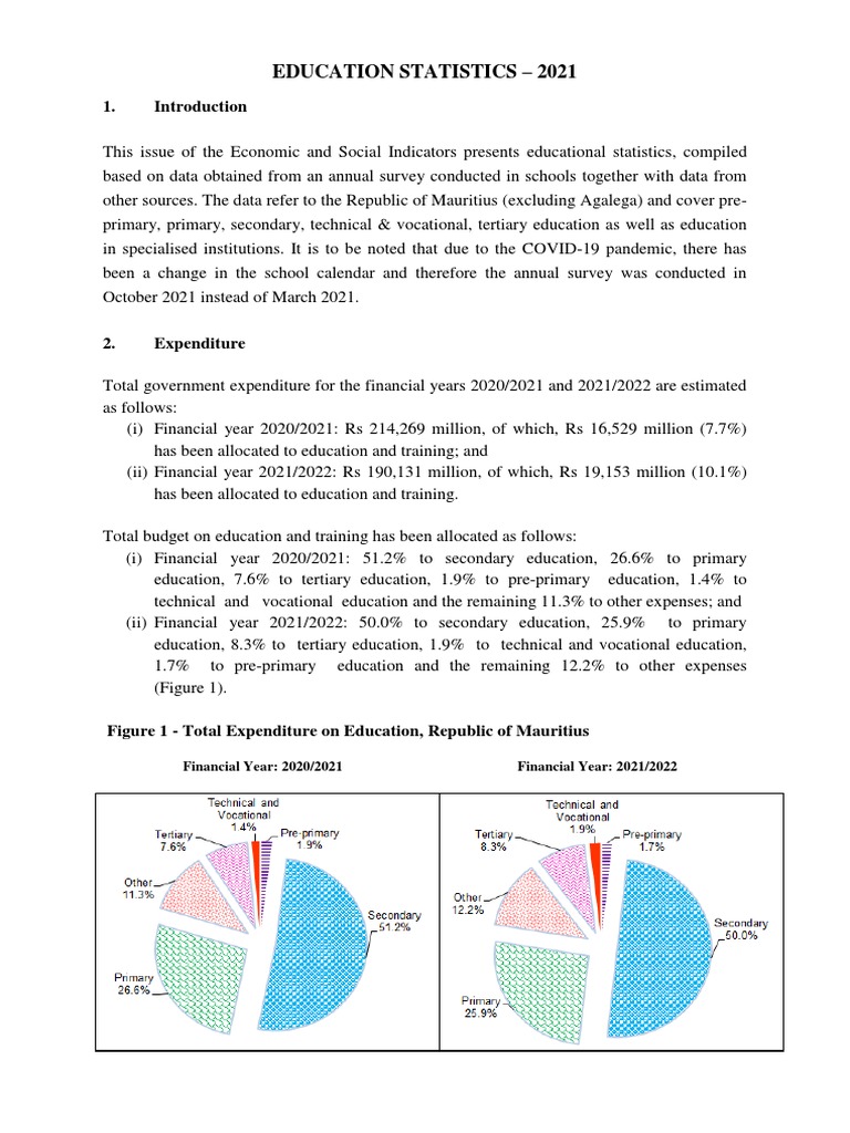 Education Statistics - 2021 | PDF