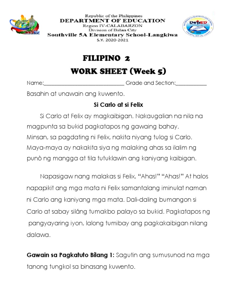 Filipino at MTB - Q2 - Week 5 | PDF