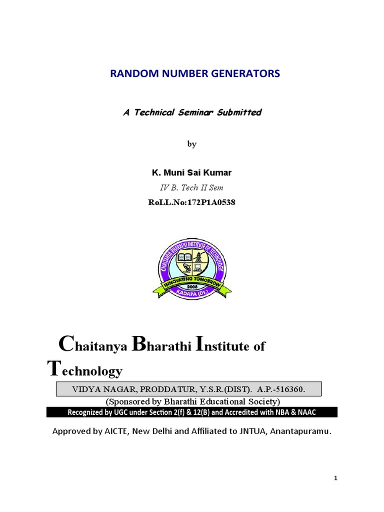 Random Number Generators1 | PDF | Randomness | Cryptography