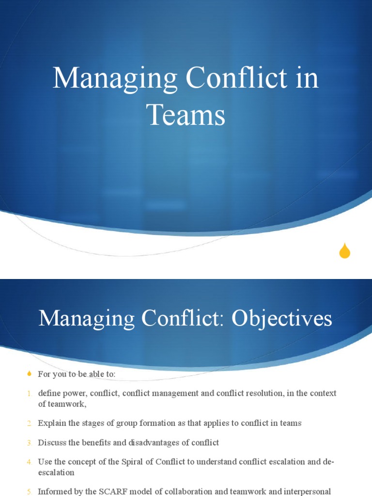 Conflict Management in Teams | PDF | Cognition | Behavioural Sciences