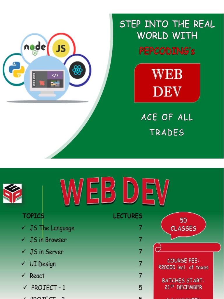A Comprehensive Guide to the Pepcoding Web Development Course | PDF | Web Application | Java Script