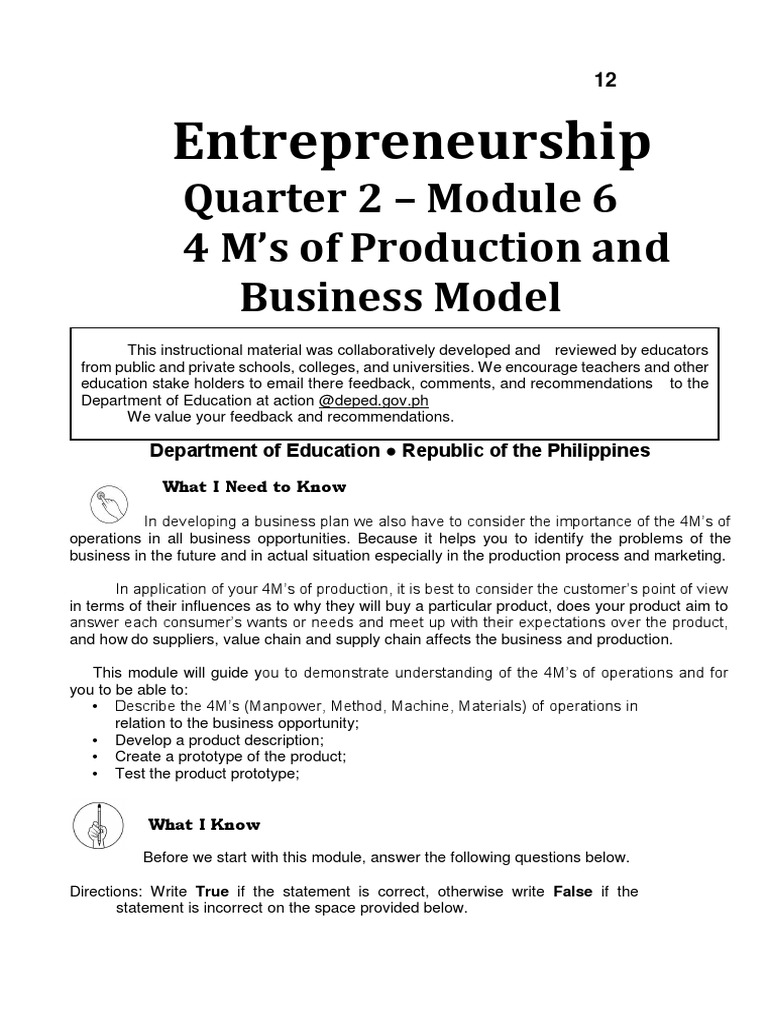 Entrepreneurship Module 6 10 | PDF | Business Model | Weather Forecasting