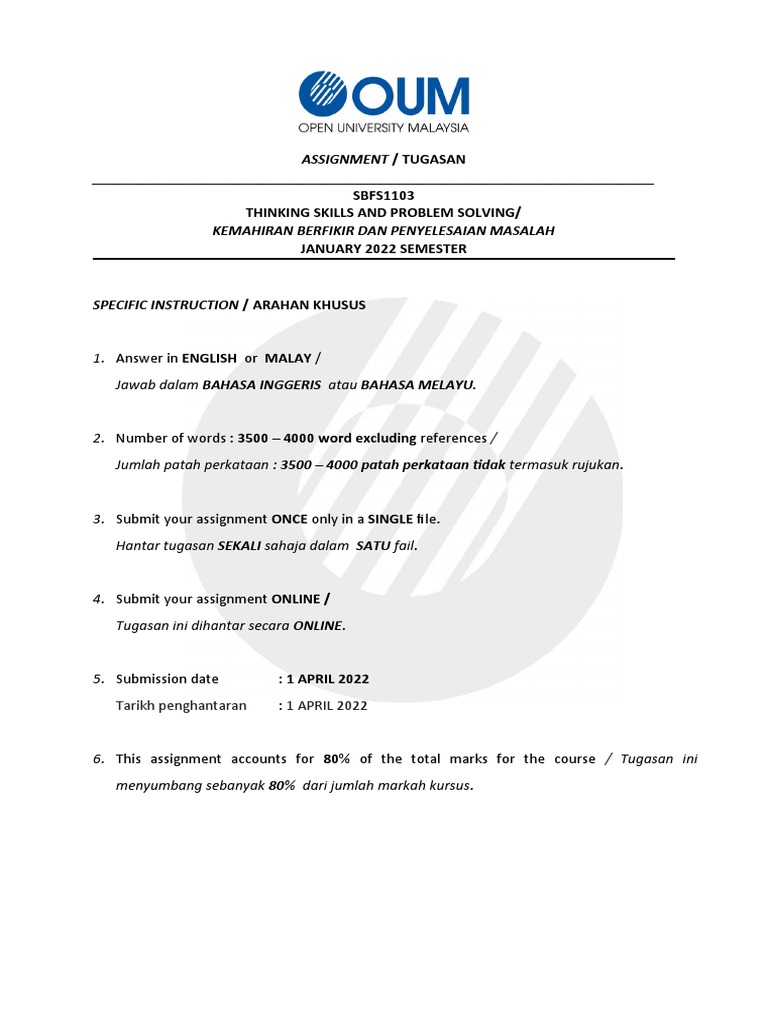Critical Thinking and Problem Solving Assignment | PDF | Critical ...