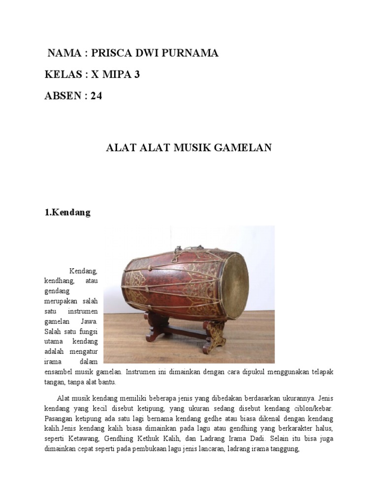 Fungsi dan Jenis Kendang dalam Gamelan | PDF