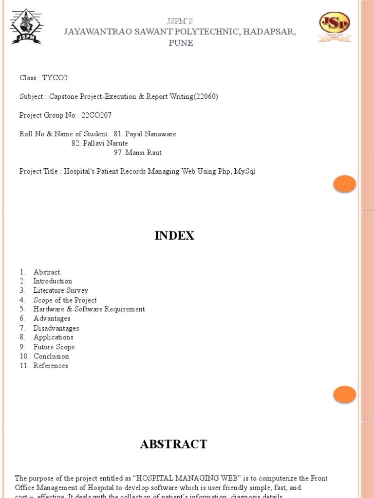 Hospital S Patient Records Managing Web Using Php Mysql Pdf Health
