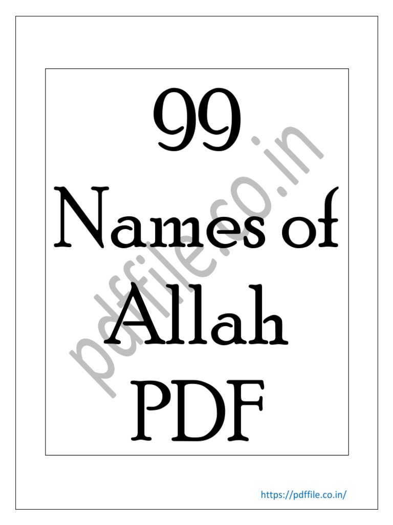 99 Names of Allah | PDF | Mythological Characters | Religious Belief ...