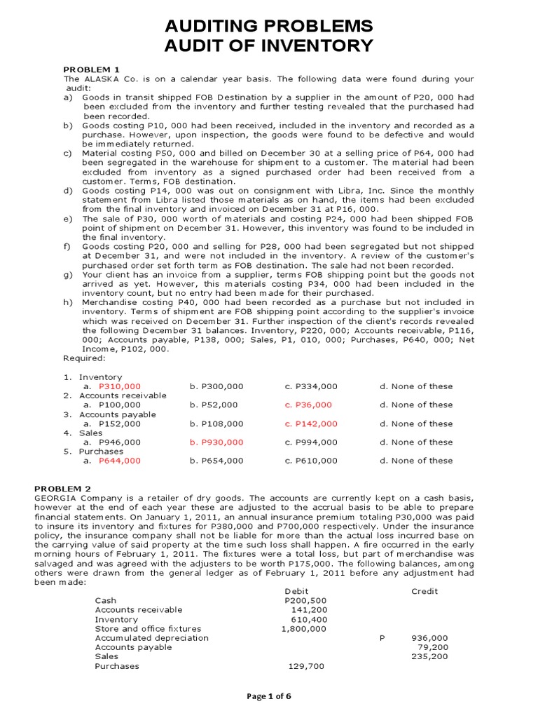 Audit of Inventory | PDF | Inventory | Accounts Payable