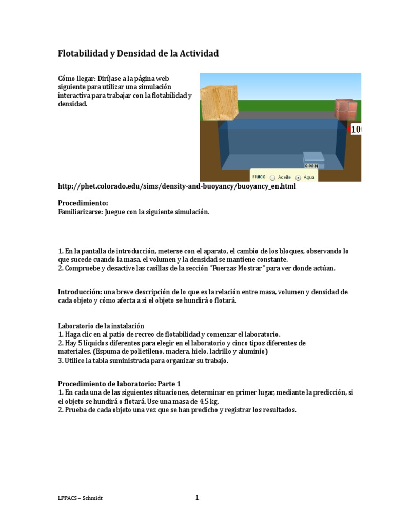 Flotabilidad y Densidad | PDF | Densidad | Naturaleza