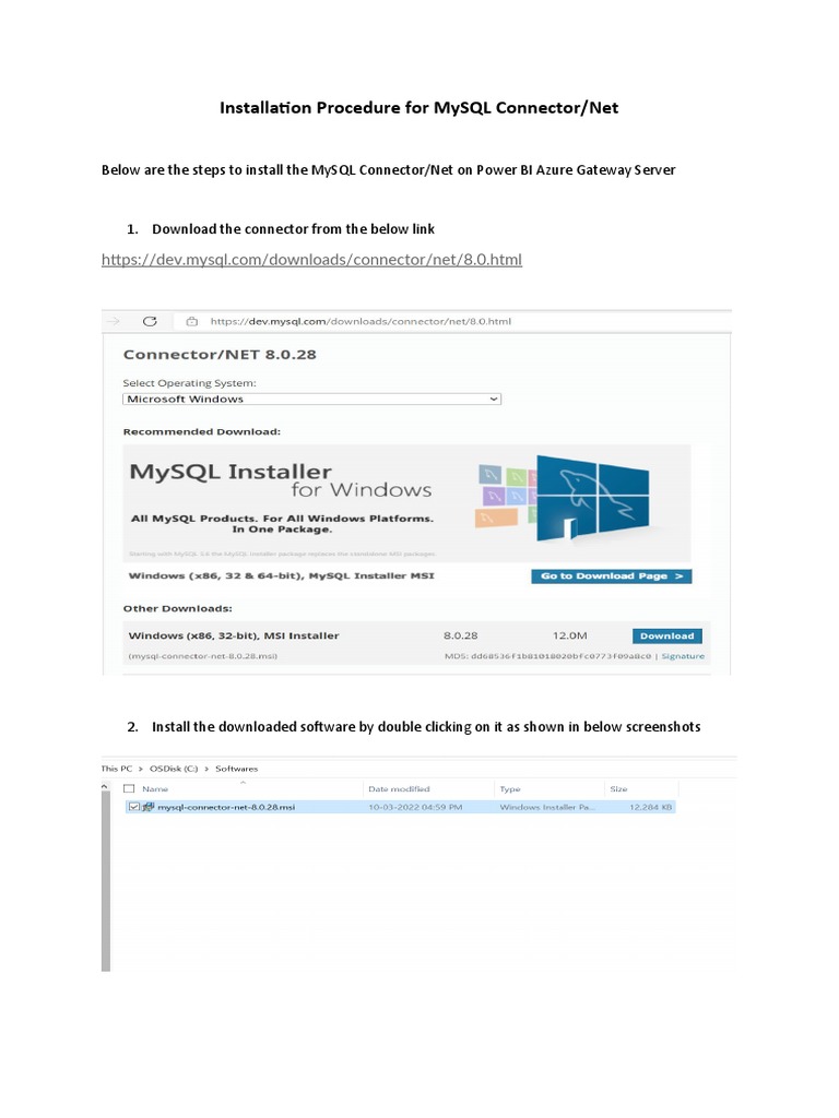 MySQL Connector Installation Procedure | PDF | Computers
