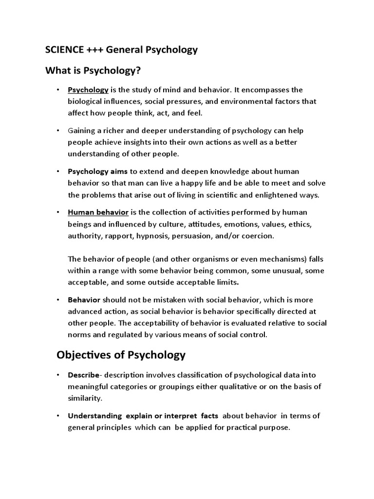 General Psychology Topics | PDF | Psychology | Behavior