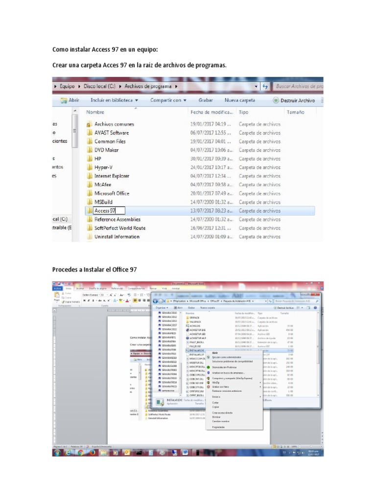Como Instalar Access 97 en Un Equipo | PDF