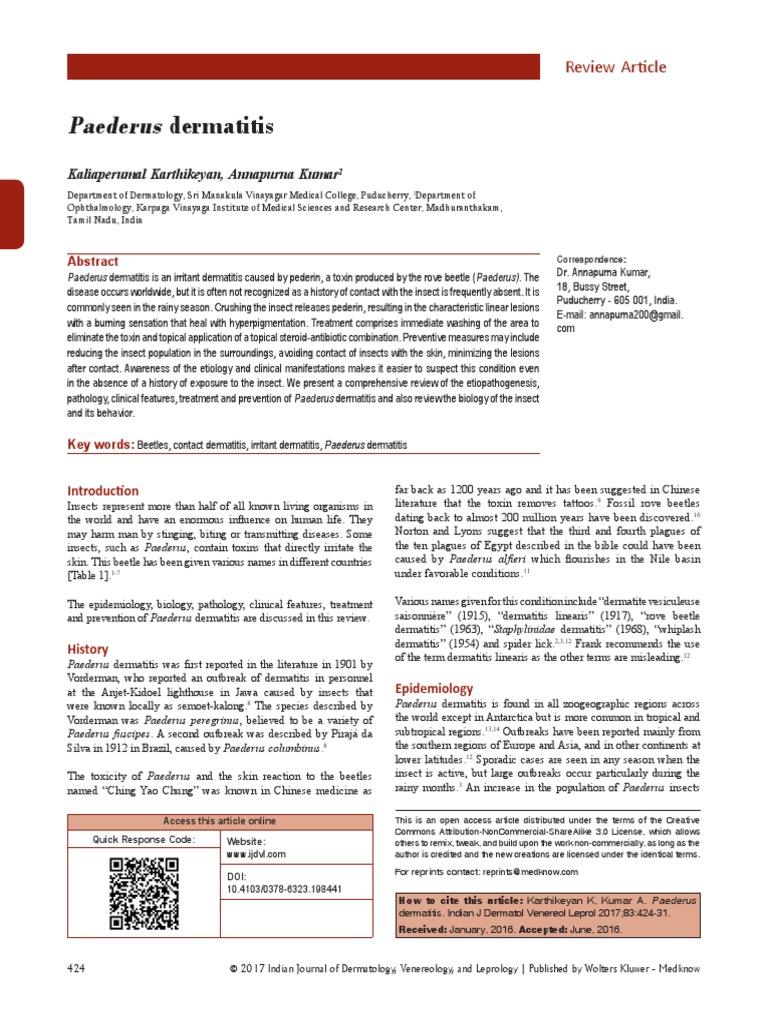 I - Paederus - I - Dermatitis | PDF | Dermatitis