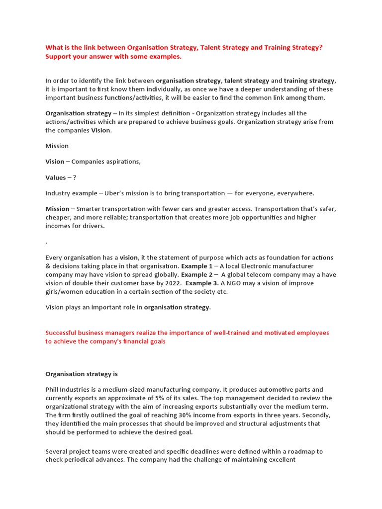 What Is The Link Between Organisation Strateg1 | PDF | Strategic ...