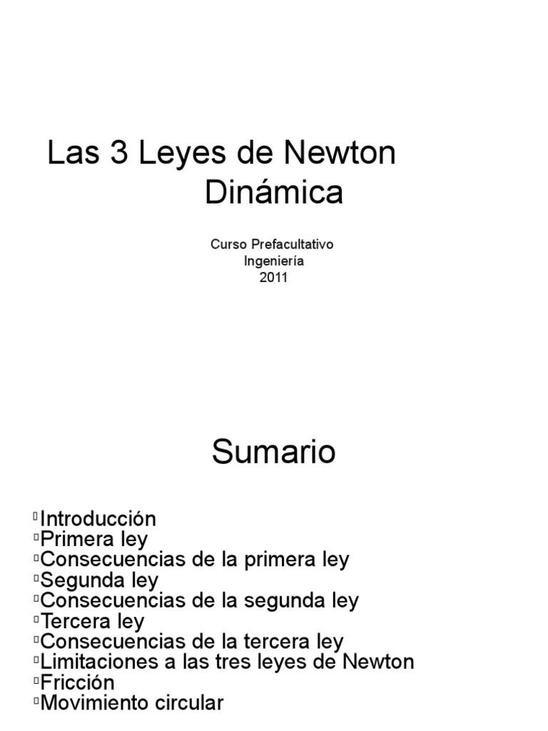 Las 3 Leyes de Newton | PDF | Masa | Movimiento (física)