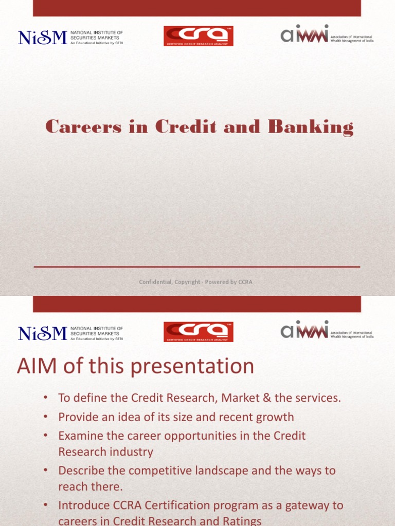 Careers in Credit and Banking | PDF | Financial Analyst | Finance ...