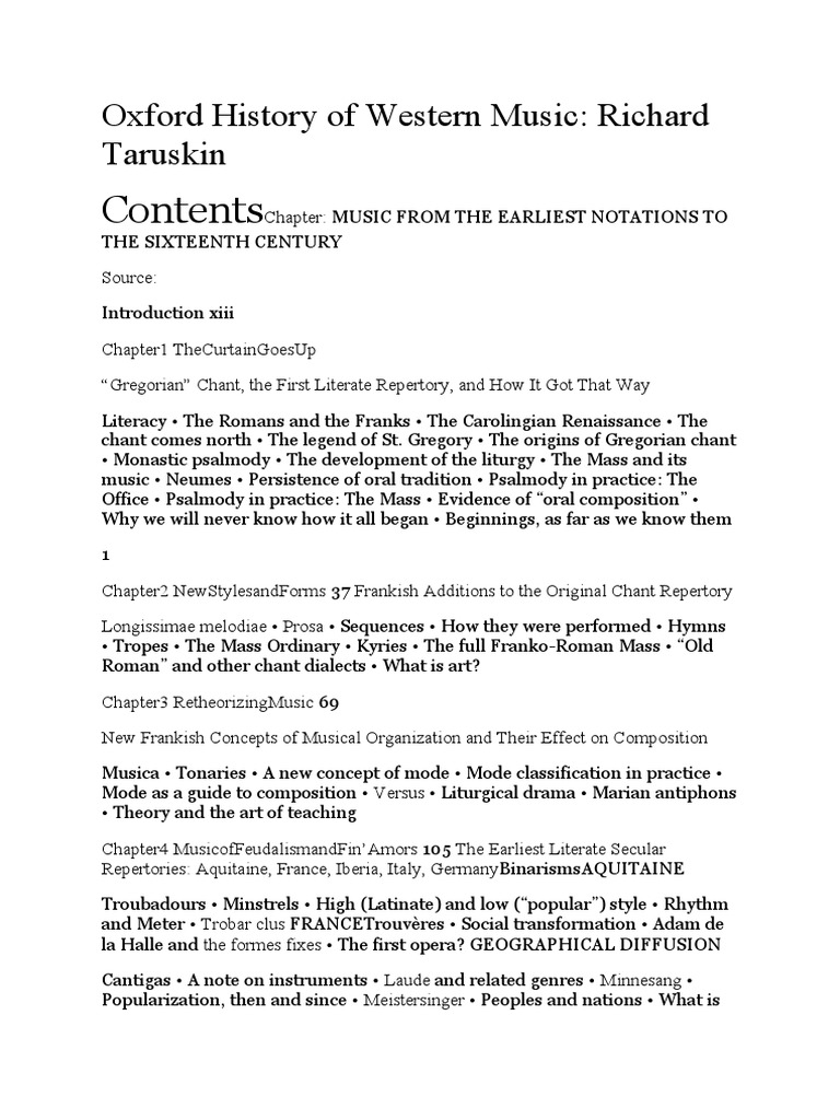 Early Western Music: An Overview | PDF | Art | Classics