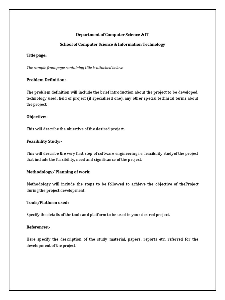 Synopsis Format For MCA Final | PDF | Science