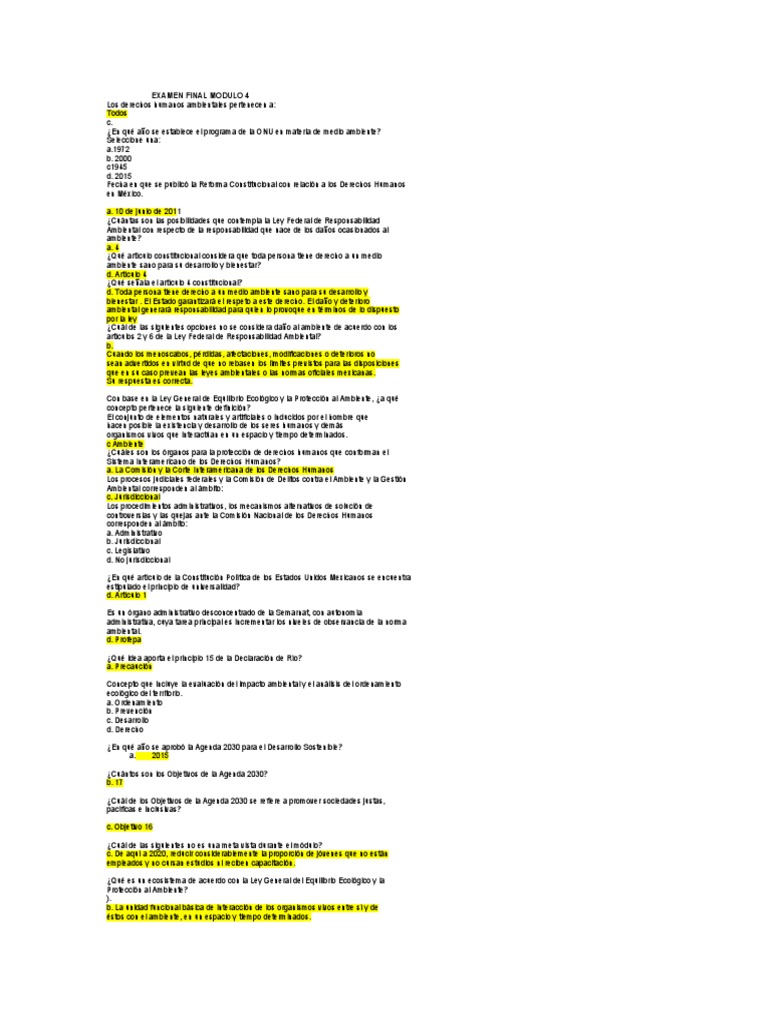 Examen Final Modulo 4 | PDF | Derechos humanos | México