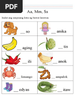 Isulat Ang Pangalan NG Larawan Worksheets | PDF