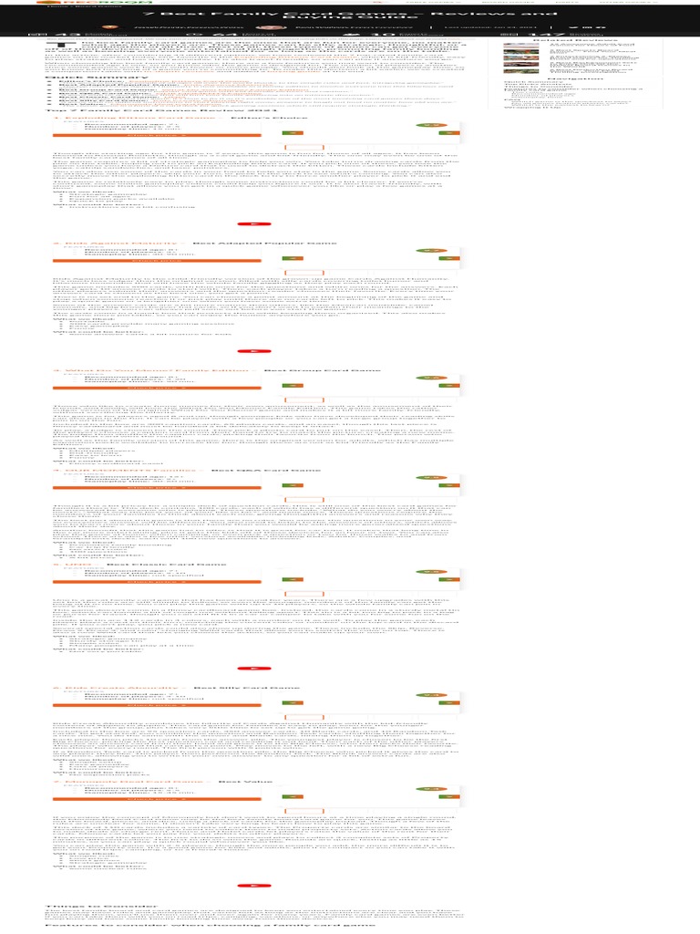 7 Best Family Card Games Selection (Mar. 2021) | PDF