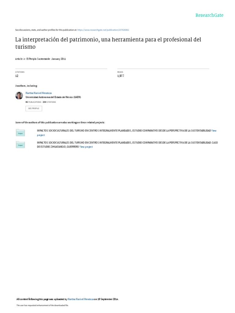 La Interpretacion Del Patrimonio Una Herramienta P | PDF | Turismo | Plan de estudios