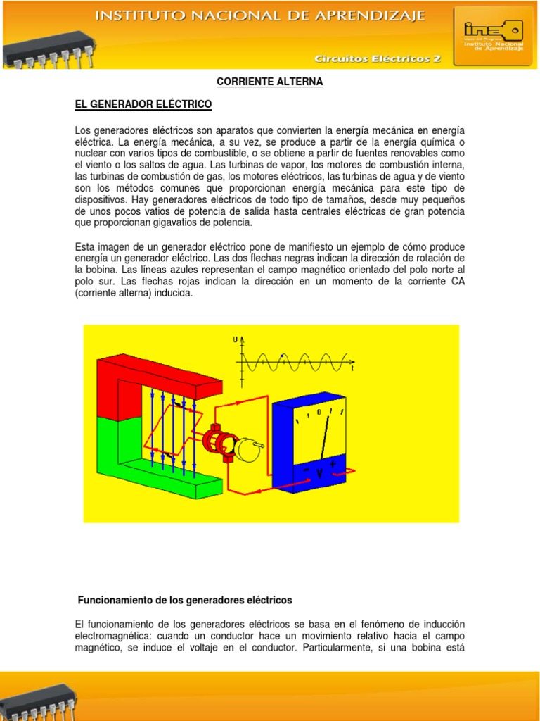 1.definicion Corriente Alterna | PDF | Generador eléctrico | Corriente ...