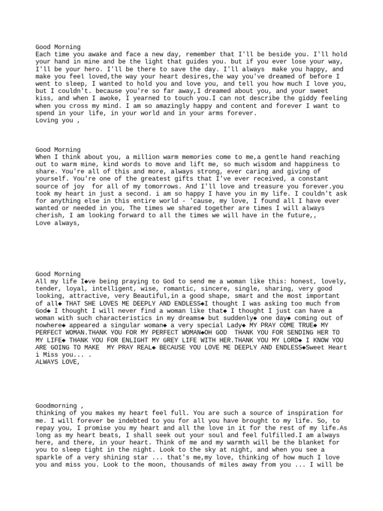 Good Morning Format-1 | PDF | Love