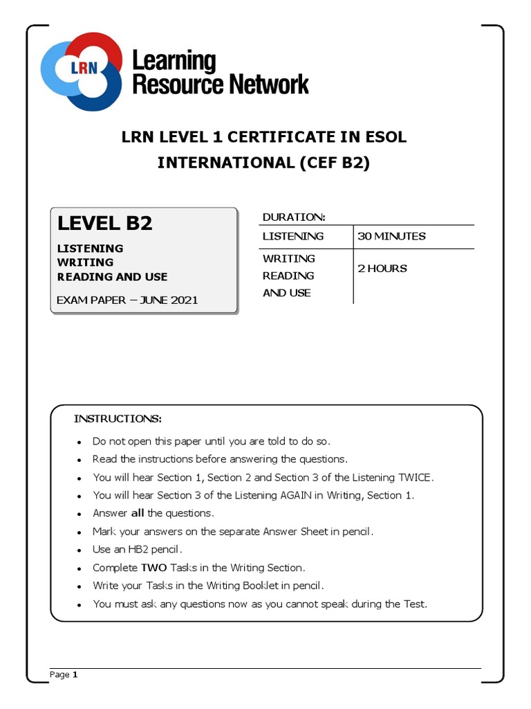 LRN B2 Exam Instructions and Tasks | PDF | Television | Advertising