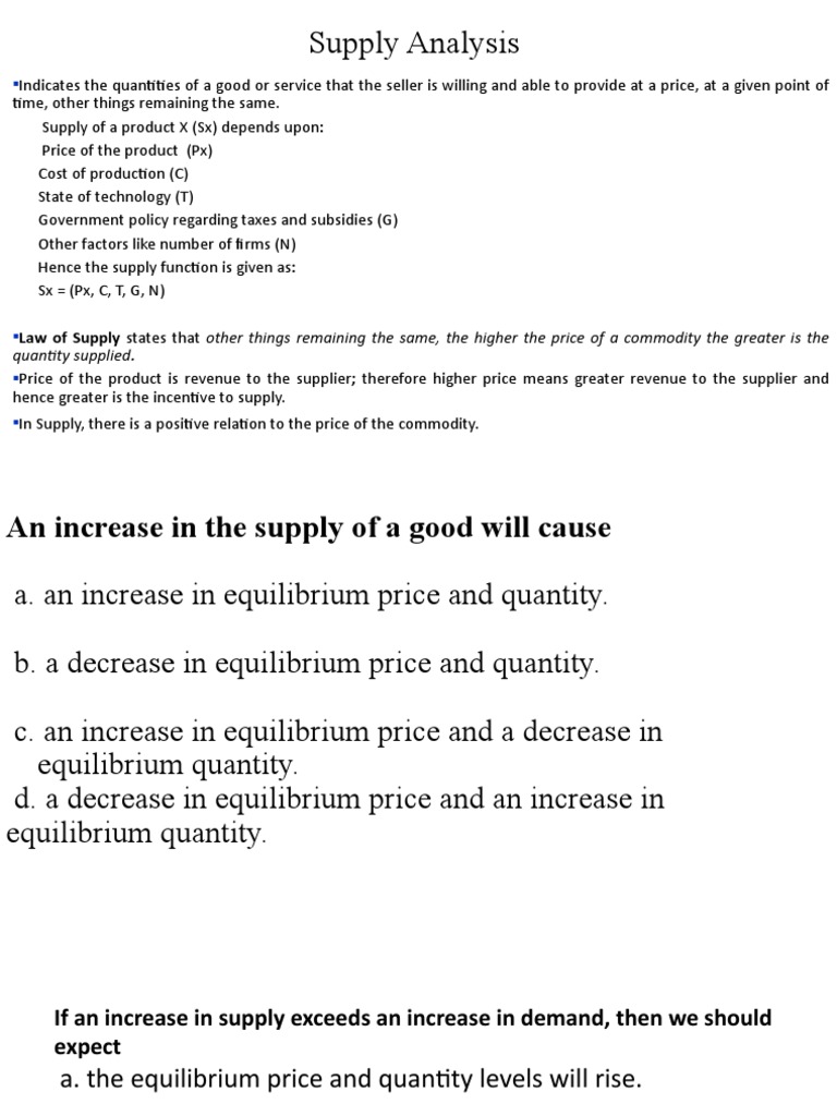 Supply Tutorial | PDF | Supply (Economics) | Economic Equilibrium