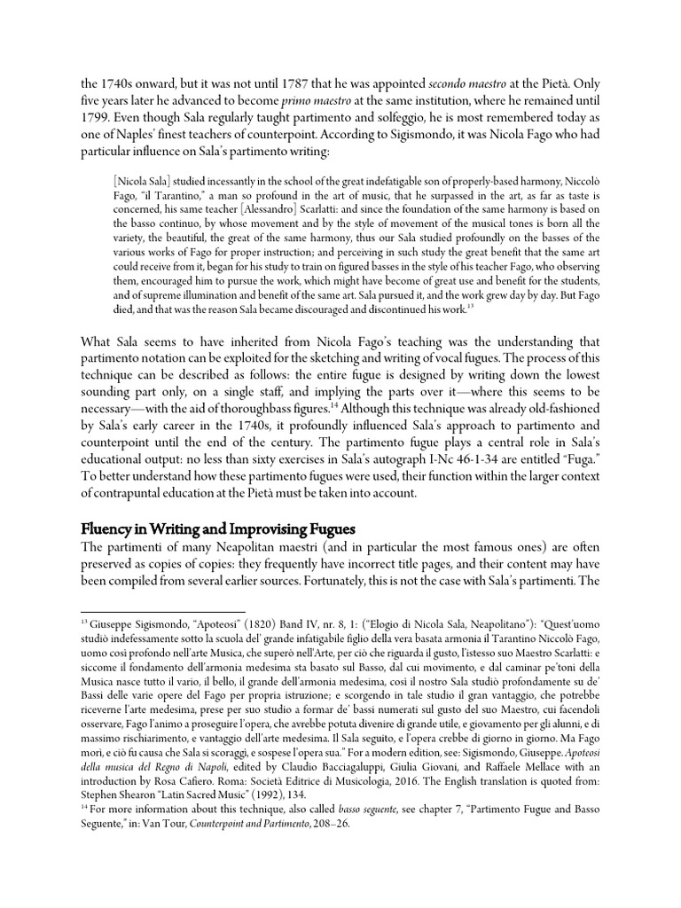 Partimenti Nicola Sala 1 | PDF | Baroque Music | Music Performance