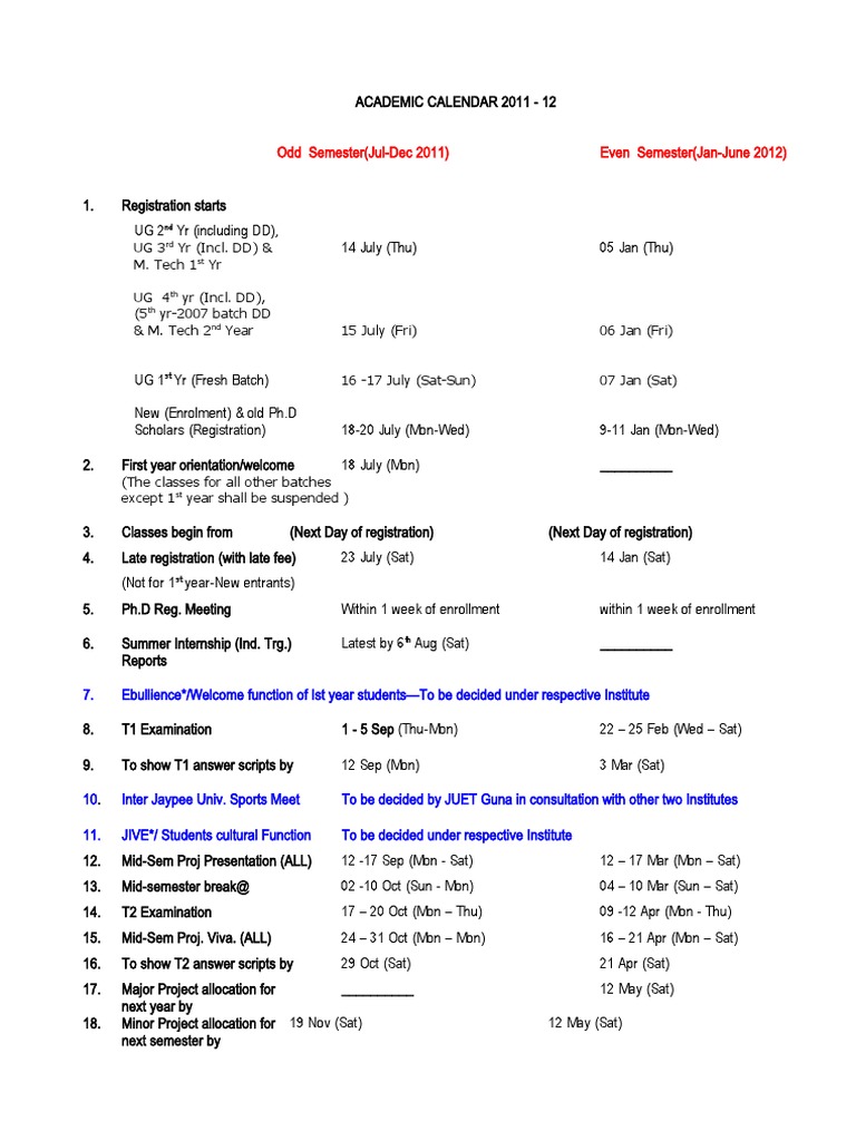 Academic Calendar 2011 12 Final | PDF | Academic Term | Academia