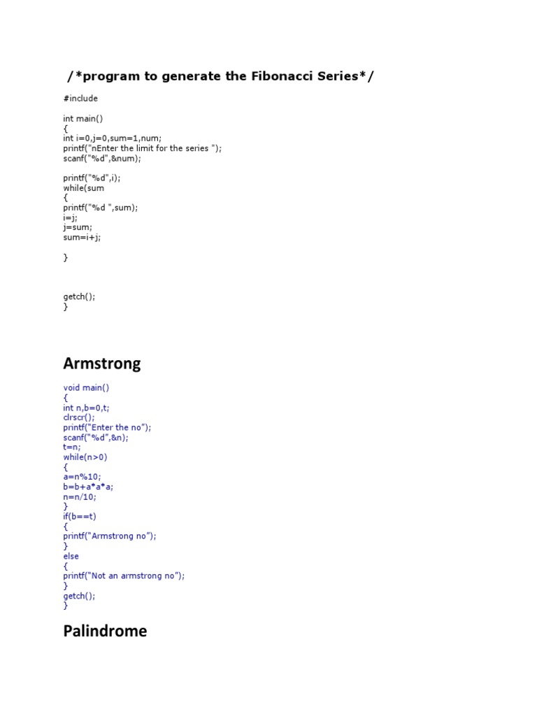 Program To Generate The Fibonacci Series | PDF | Teaching Methods & Materials