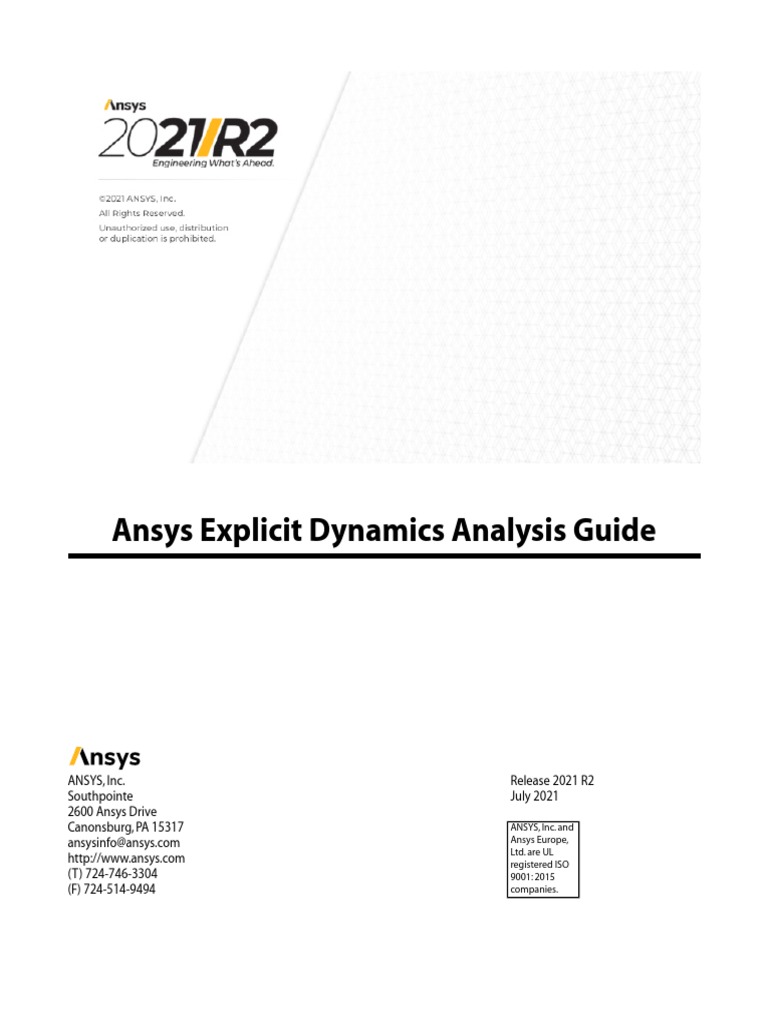 Ansys Explicit Dynamics Analysis Guide | PDF