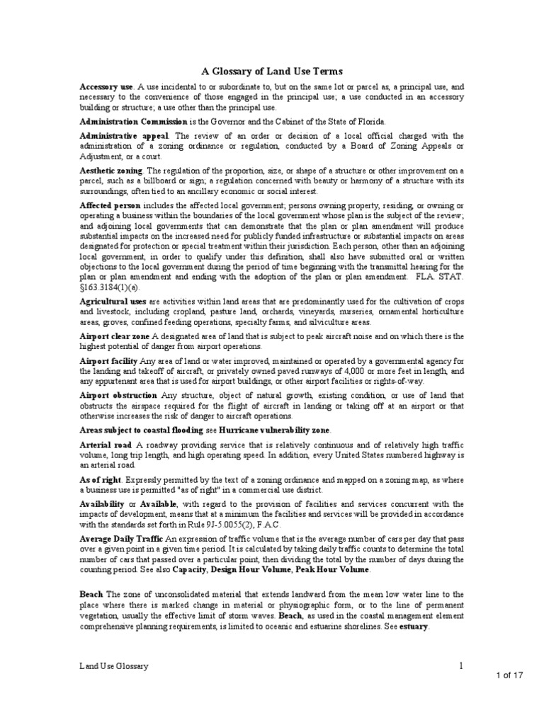 Glossary of Land Use Terms | PDF | Zoning | Airport