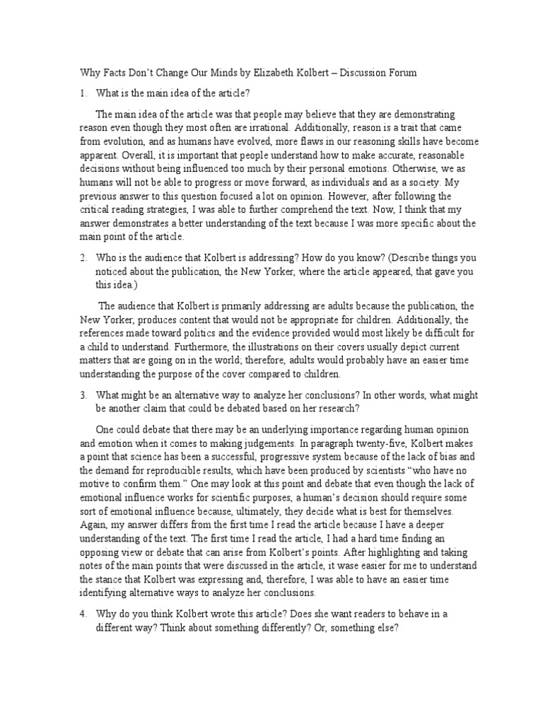Why Facts Dont Change Our Minds | PDF | Reason | Mind