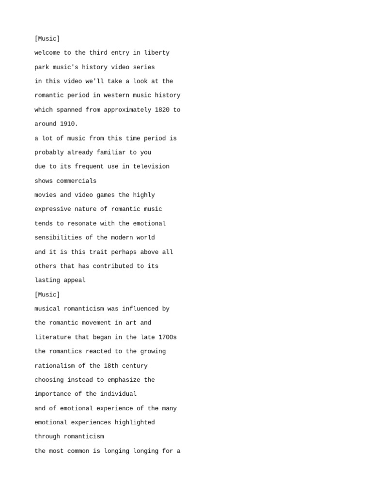 The Romantic Period - Music History Video Lesson | PDF | Orchestras ...