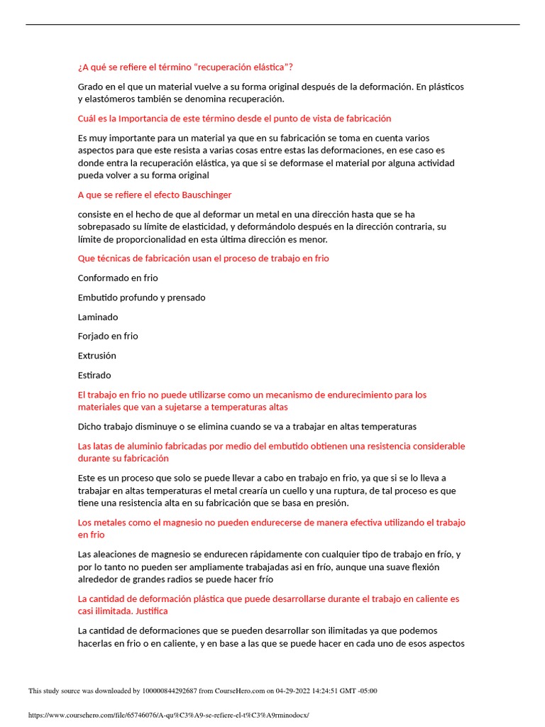 Recuperación Elástica y Procesos Metalúrgicos | PDF | Rieles | Aluminio