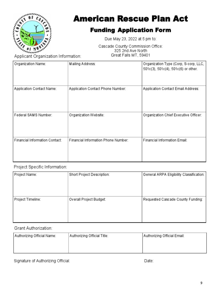 CC ARPA Application - Fillable | PDF