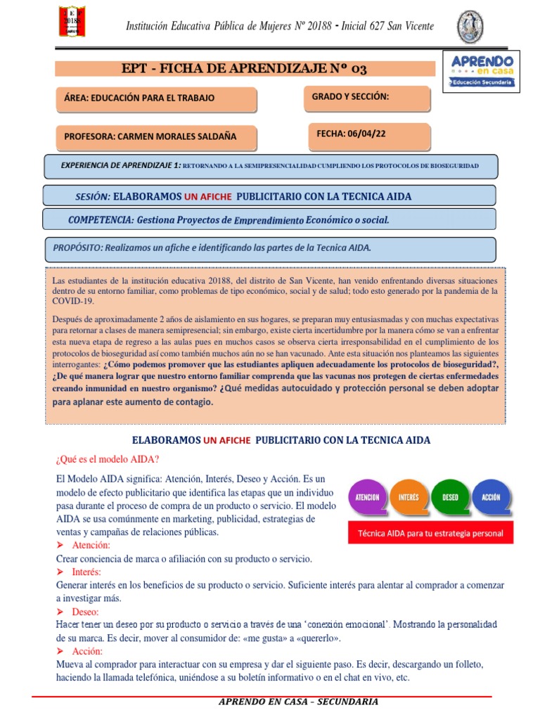 Afiche Publicitario con Técnica AIDA | PDF | Publicidad | Iniciativa empresarial