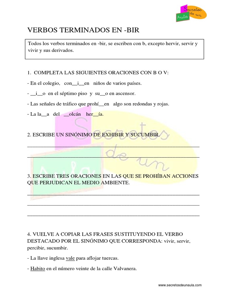 Verbos Terminados en - Bir | PDF