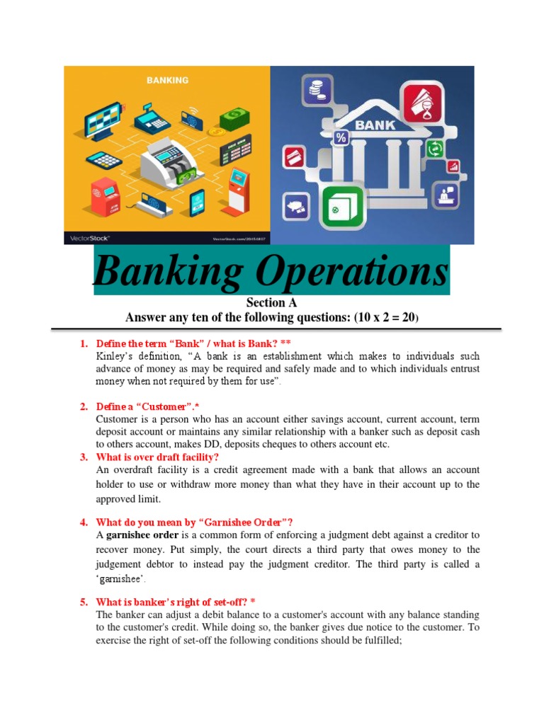 Banking Operations Prep | PDF | Cheque | Banks