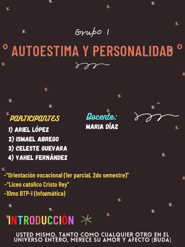 ° AUTOESTIMA Y PERSONALIDAD ° | PDF | Autoestima | Evaluación ...