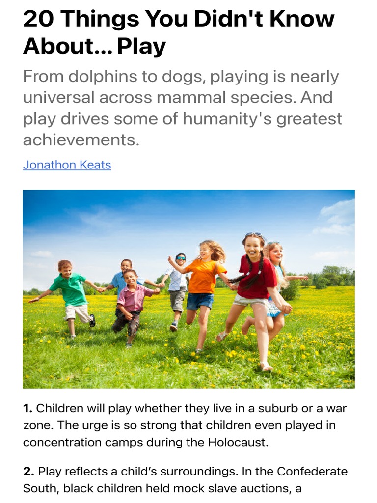 20 Things You Didn't Know About... Play - Discover Magazine | PDF ...