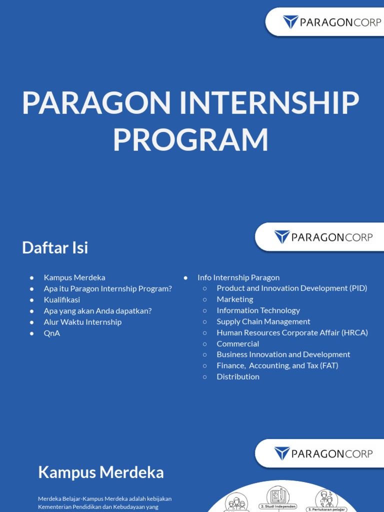 Penjelasan Paragon Internship Program | PDF