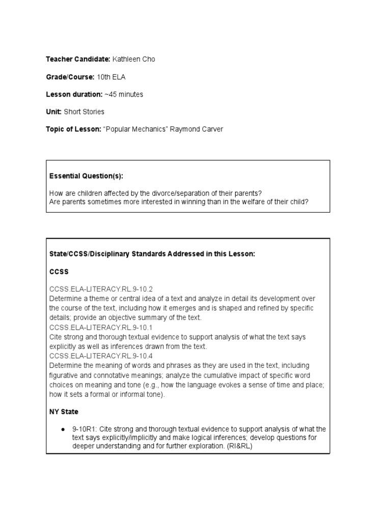 Popular Mechanics Lesson Plan | PDF | Individualized Education Program ...